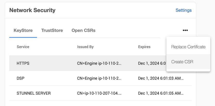 Delphix provided key pair configuration
