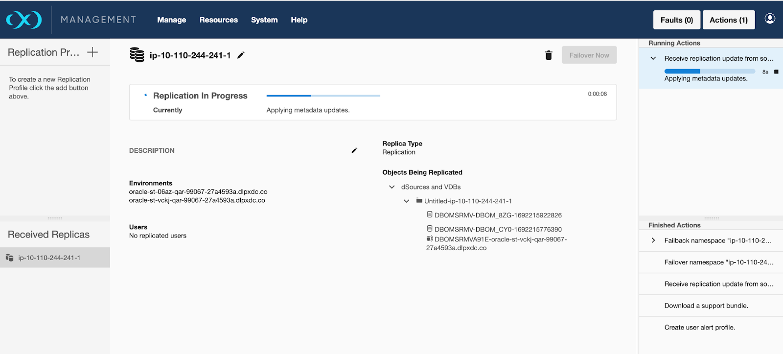 Test-failover and failback