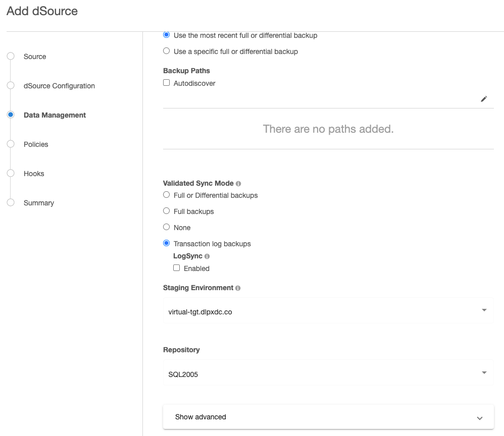 Linking a dSource from a commvault SQL Server backup
