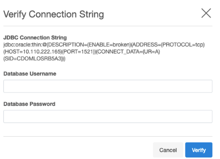 Verifying a JDBC connection string