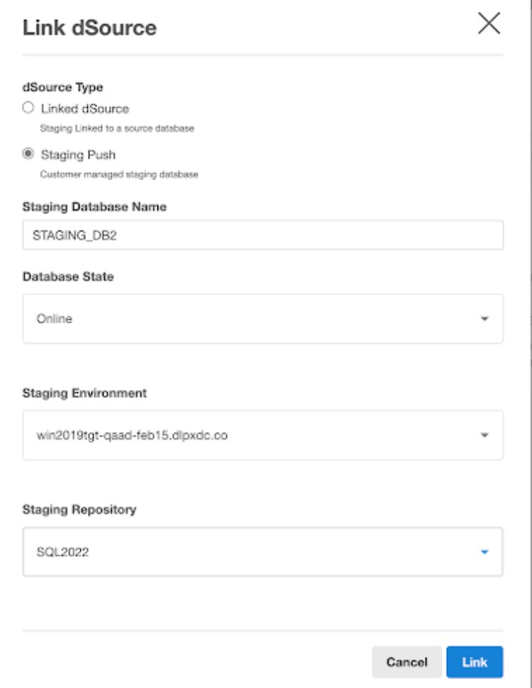 Staging push implementation for SQL server