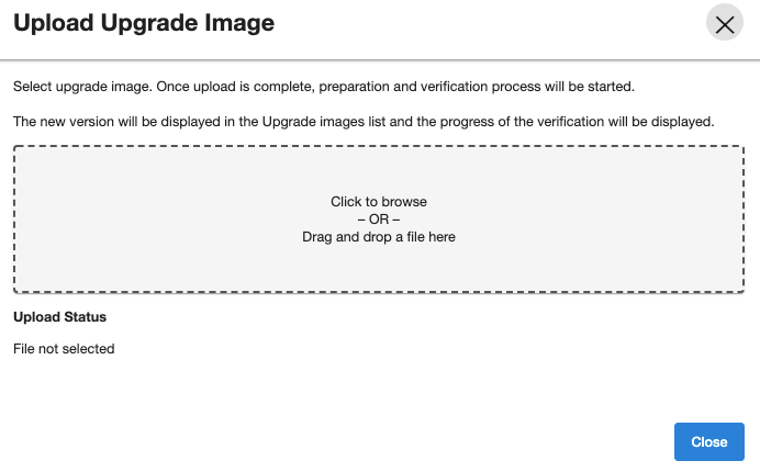 Uploading the upgrade image