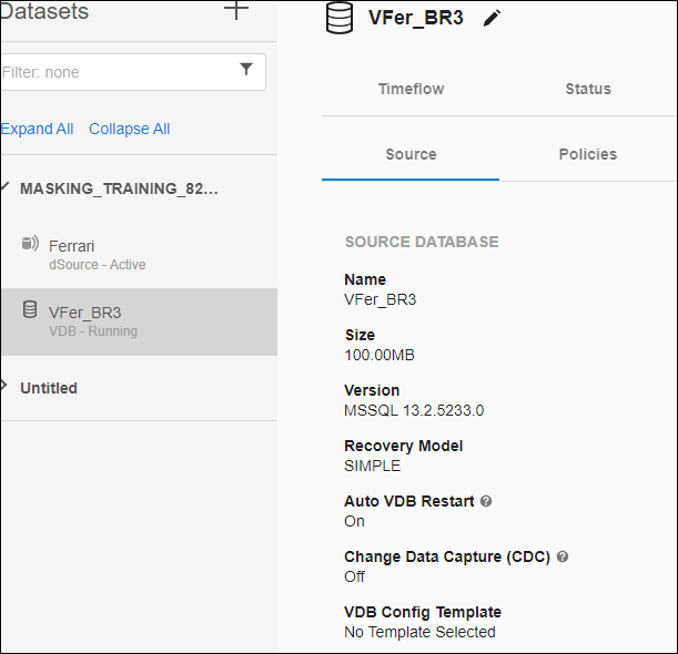 Configuration settings for Oracle virtual databases