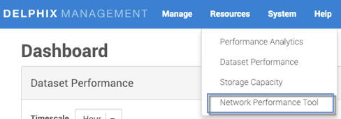Network performance test tool interface