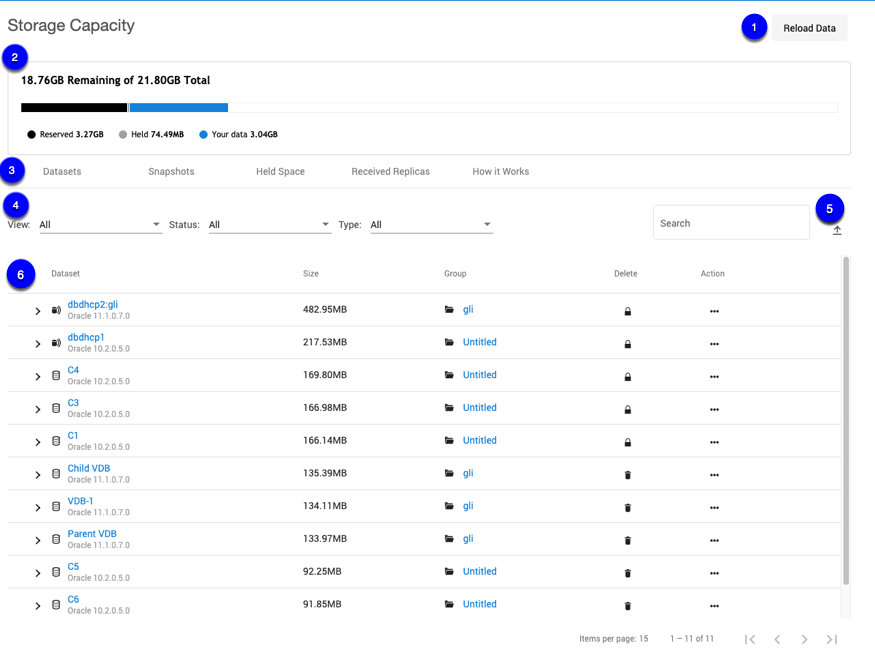 Using and understanding the storage capacity screen