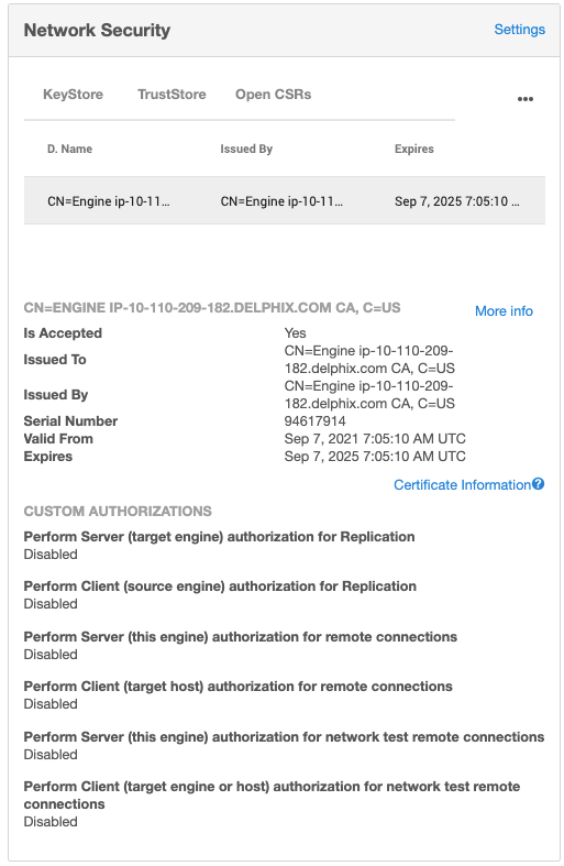 Configuring network security settings