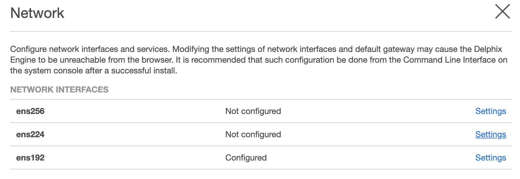 Configuring a second network interface