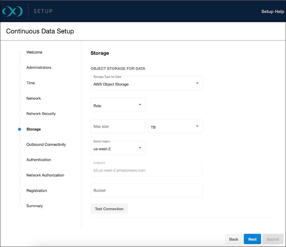 AWS object storage setup